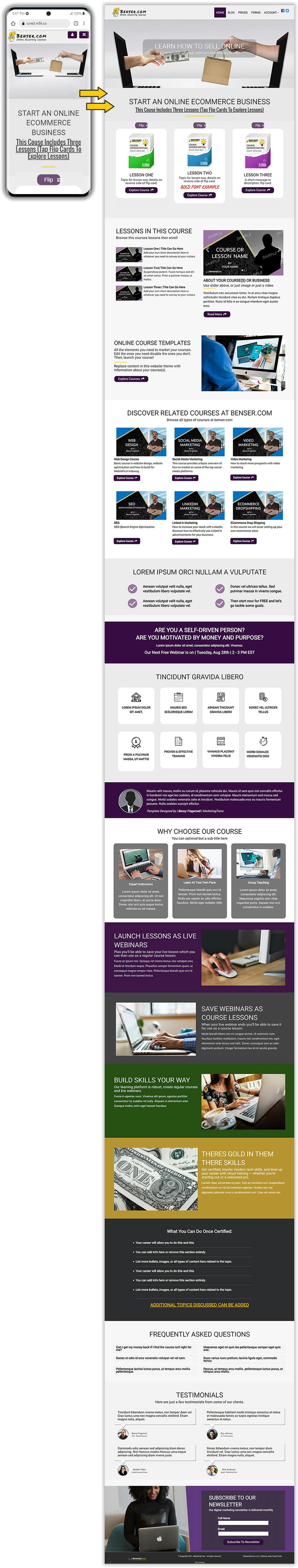 Course Marketing Website Template
