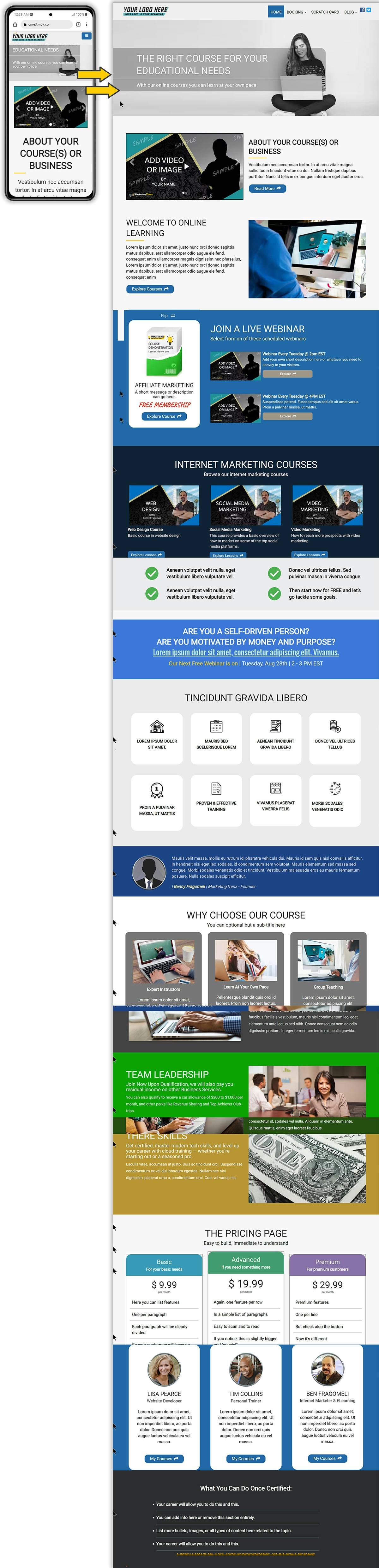 Course Marketing Website Template